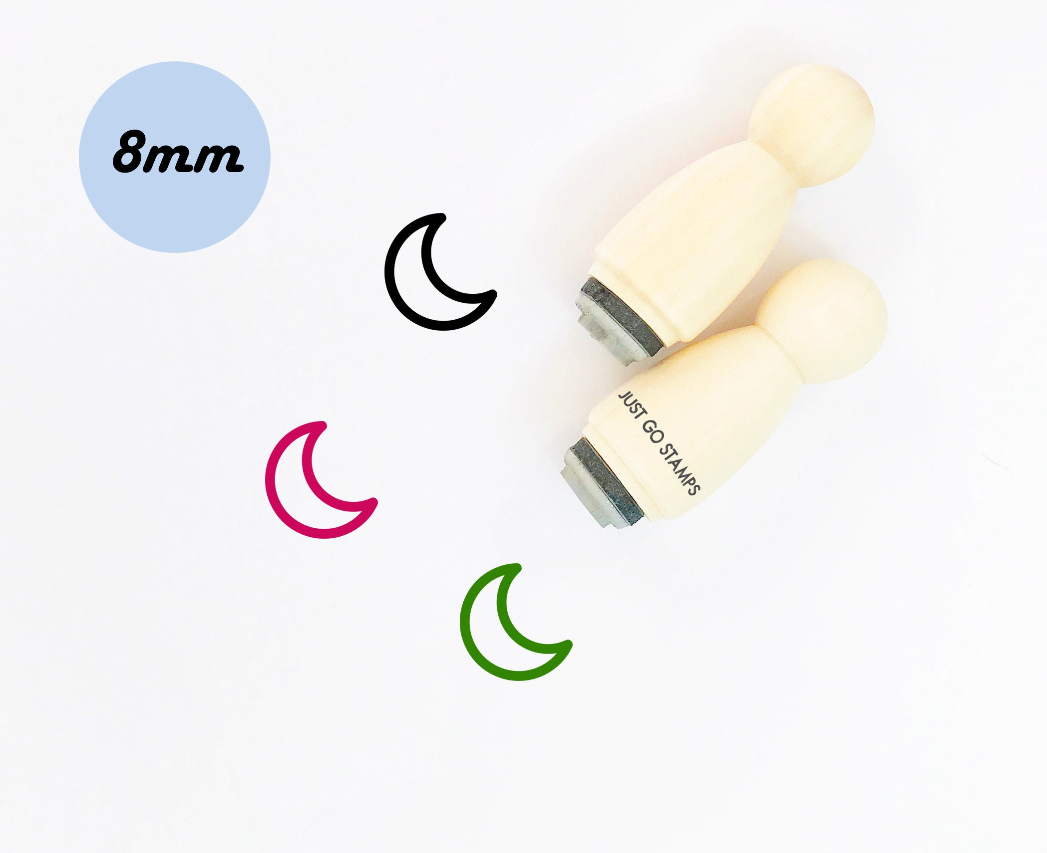Moon Rubber Stamp Φ8mm Mini Stamp Night Stamp Sleep - Etsy