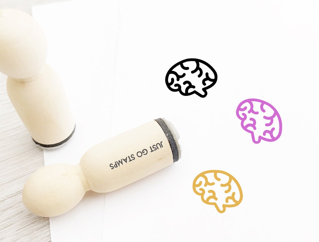 Brain Rubber Stamp - Organ Stamp - Idea Stamp - Φ16mm/20mm/25mm Rubber ...
