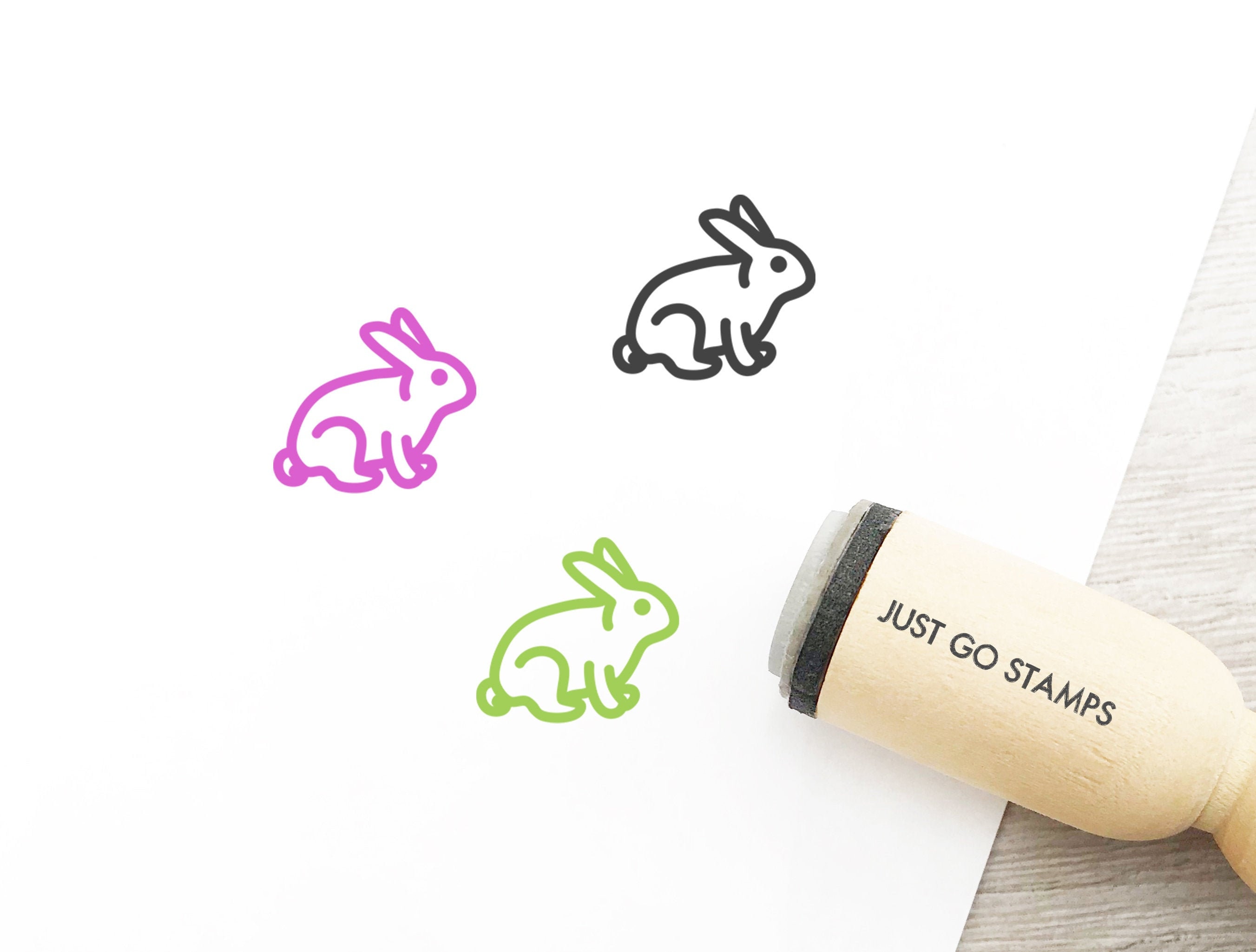 Rabbit Rubber Stamp Φ16mm/20mm/25mm Rubber Stamp Animal | Etsy