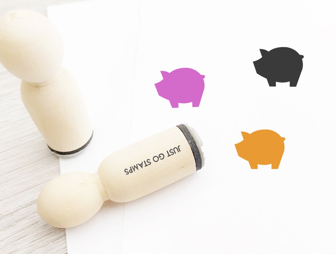 Pig Rubber Stamp - Φ16mm/20mm/25mm Rubber Stamp - Meal Options Stamp ...