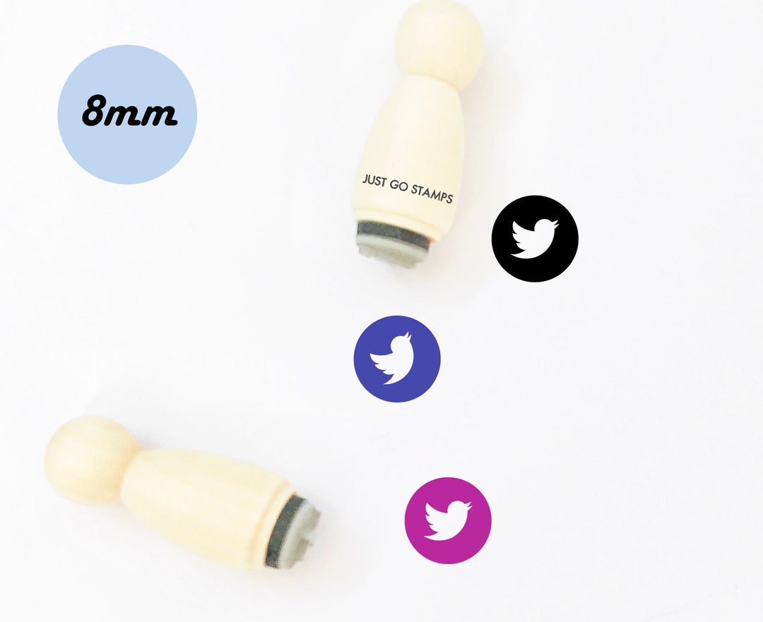 Twitter Rubber Stamp - Φ8mm Mini Stamp - Social Media Stamp - Planner ...