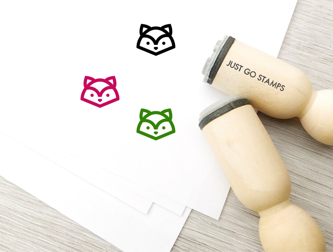 Fox Rubber Stamp - Φ16mm/20mm/25mm Rubber Stamp - Animal Stamp - Forest ...