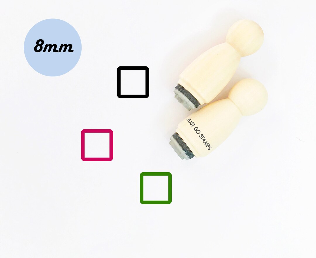 Square Rubber Stamp - Φ8mm Mini Stamp - Square Shape Outline - Etsy