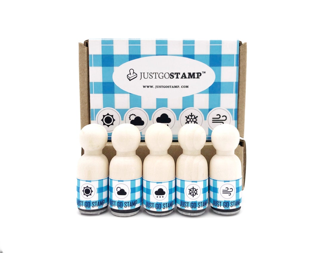 5 PCS Weather Rubber Stamp - Φ16mm Stamp - Weather Stamp Set - Sun ...