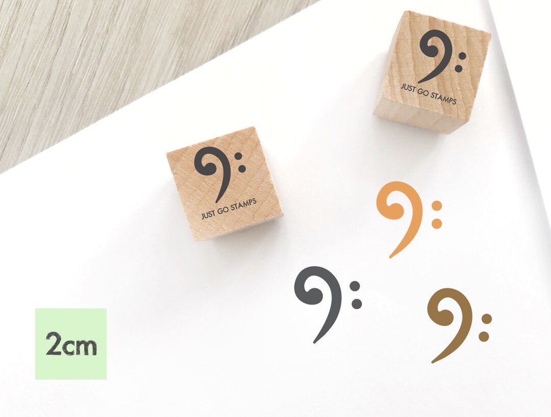 Bass Clef Rubber Stamp - Φ20/30/40mm Mini Stamp - Music Note Rubber ...