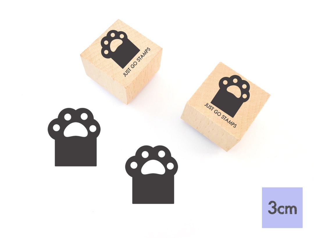 Paw Rubber Stamp - Φ20/30/40mm Square Stamp - Pet Stamp - Cat Stamp ...