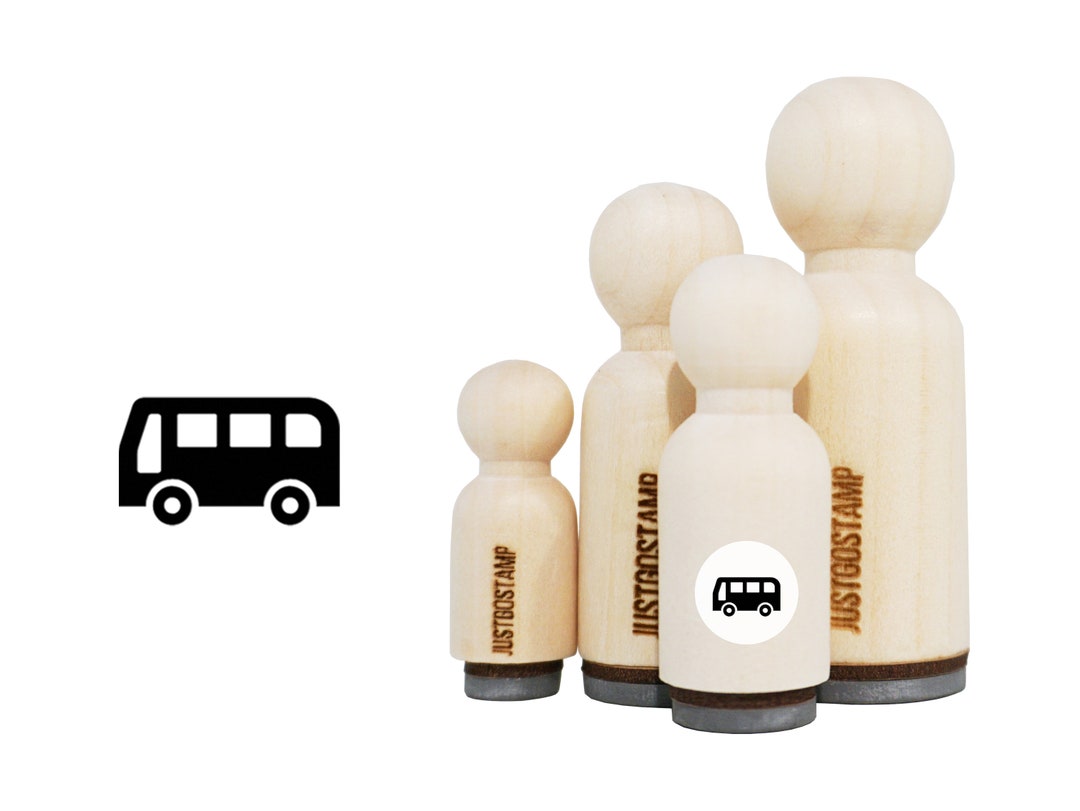Bus Rubber Stamp - Laser Engraved Rubber Stamp for Crafting, Stamping ...