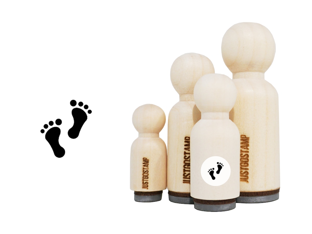 Foot Print Rubber Stamp - Laser Engraved Rubber Stamp for Crafting ...