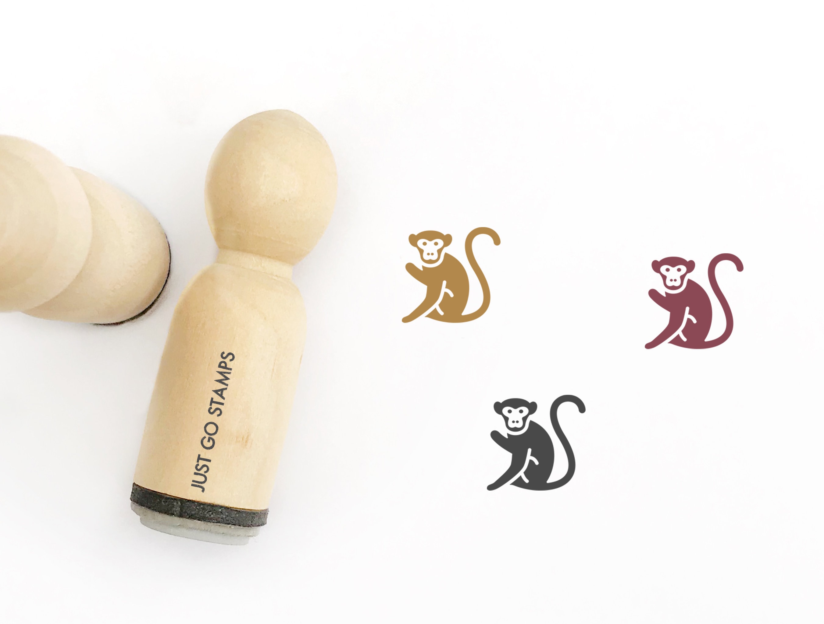 Monkey Rubber Stamp Φ16mm/20mm/25mm Rubber Stamp Animal | Etsy