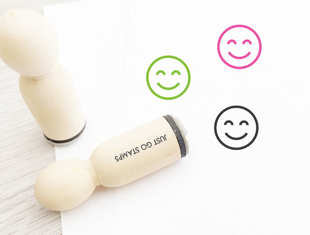 Emoji Rubber Stamp - Φ16mm/20mm/25mm Rubber Stamp - Smile Face Stamp ...