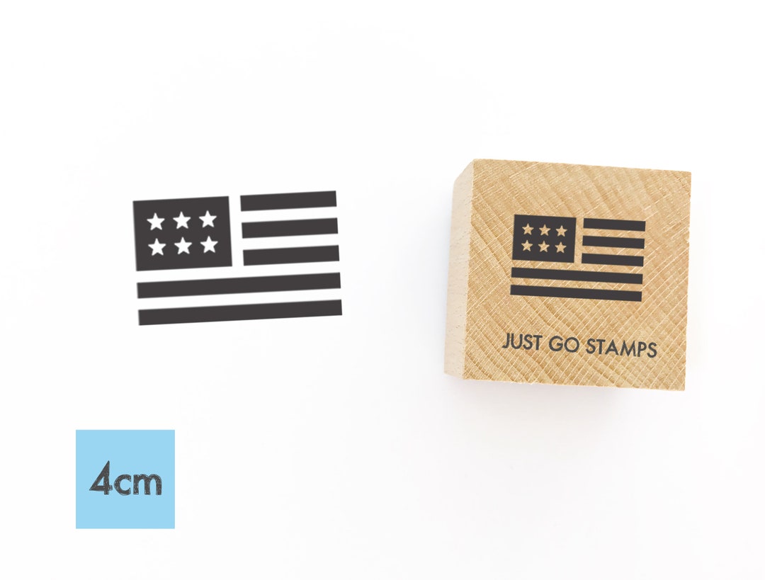 America Flag Rubber Stamp - Φ20/30/40mm Square Stamp - USA Flag Stamps ...