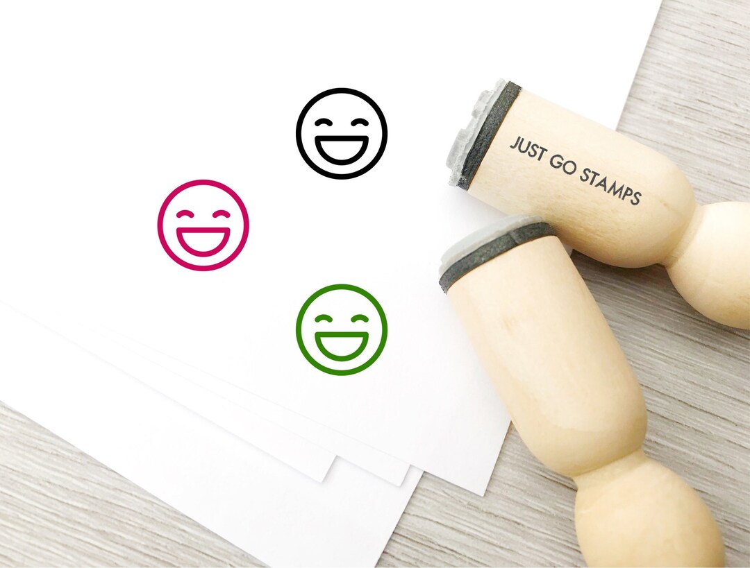 Smile Face Rubber Stamp - Wooden Emotion Stamp (Φ16mm/20mm/25mm) - Etsy