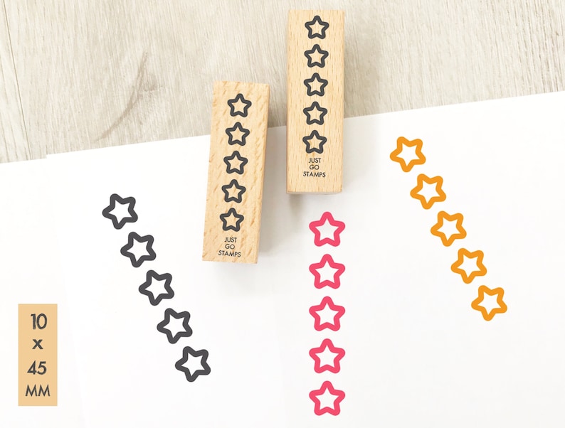 Hollow Star Stripe Rubber Stamp - Φ10 X 45mm Mini Stamp - Decorative ...