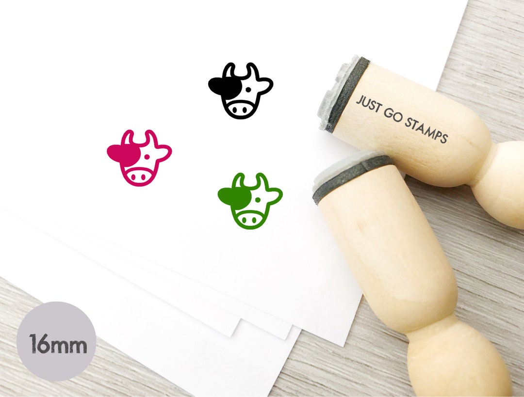 Cow Rubber Stamp - Φ16mm/20mm/25mm Rubber Stamp - Meal Options Stamp ...