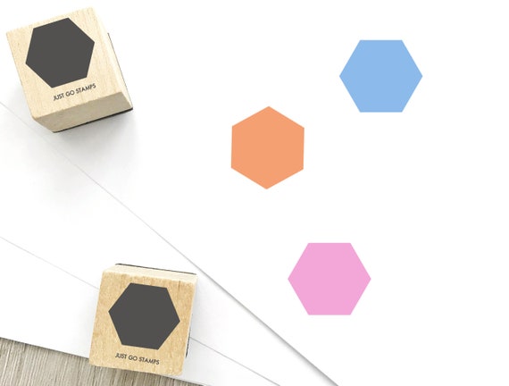 Hexagon Rubber Stamp Φ20/30/40mm Mini Stamp Geometric | Etsy