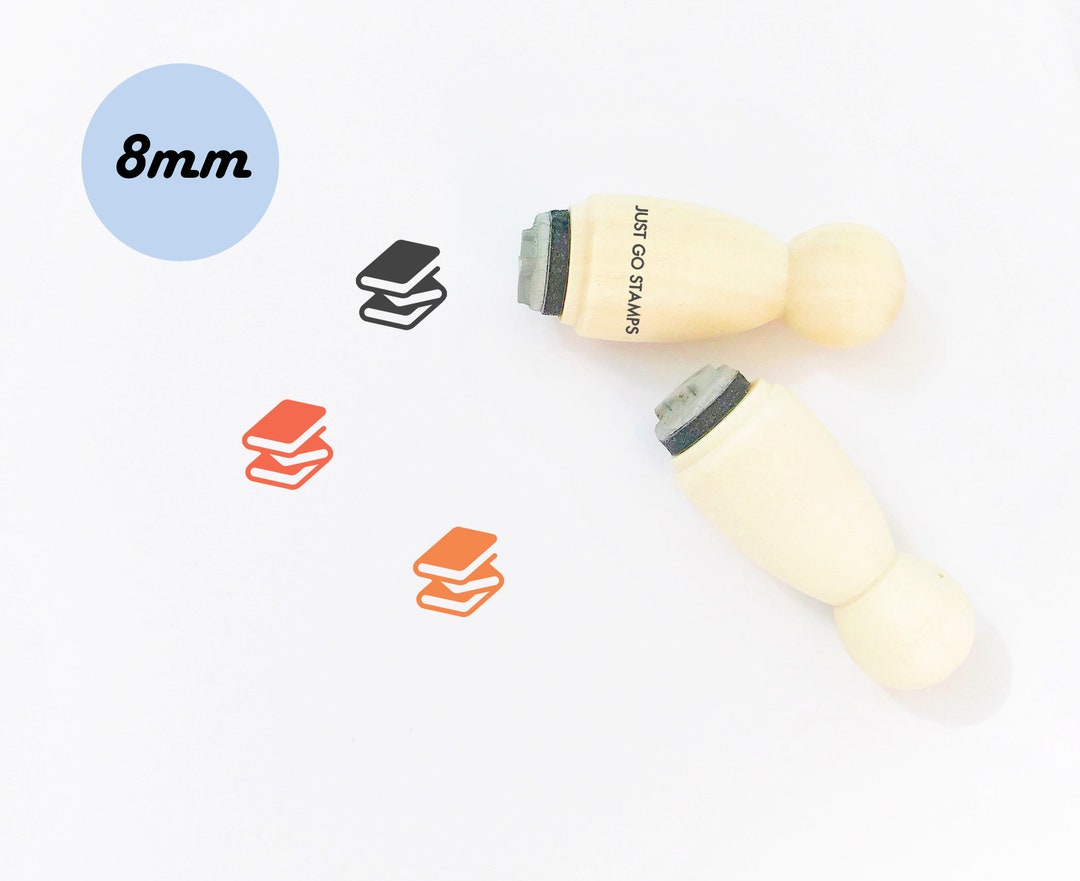 Books Rubber Stamp - Φ8mm Mini Stamp - Planner Stamp - Books Stamp - Etsy