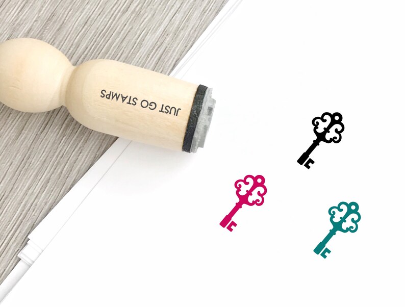 Key Rubber Stamp Φ16mm/20mm/25mm Rubber Stamp Flower Key - Etsy
