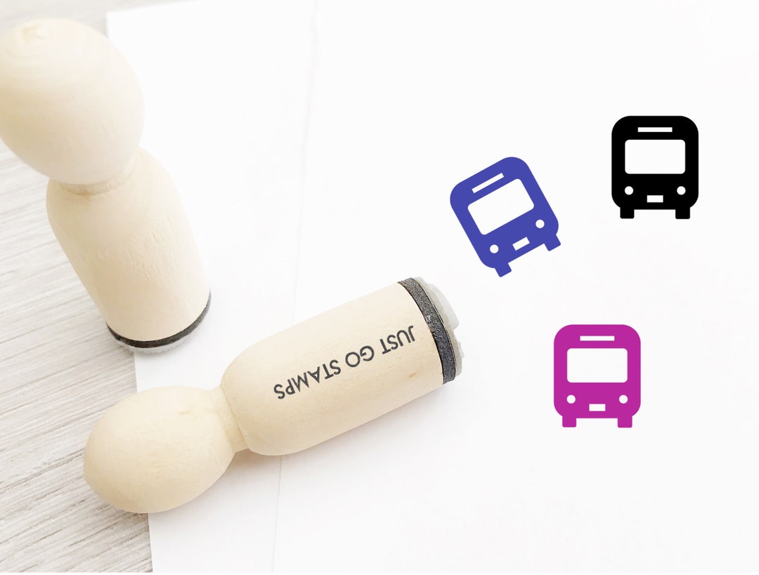 Bus Rubber Stamp - Φ16mm/20mm/25mm Rubber Stamp - Travel Stamp ...
