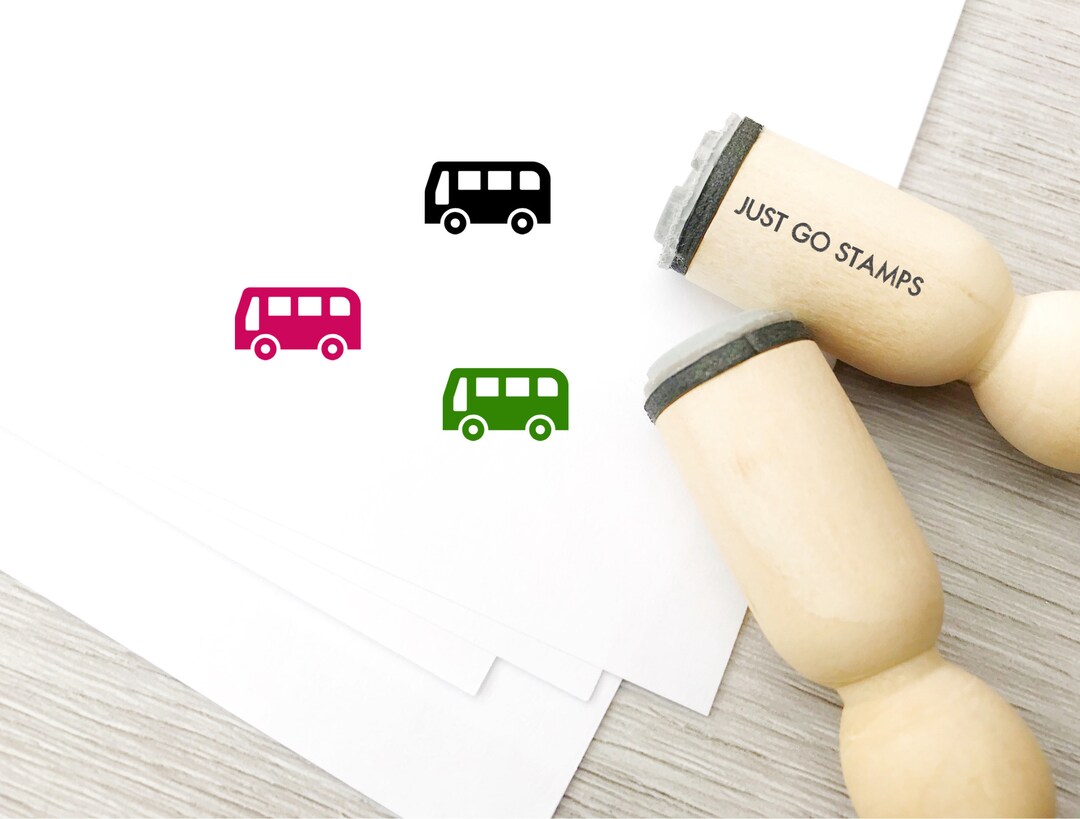 Bus Rubber Stamp - Φ16mm/20mm/25mm Rubber Stamp - Travel Stamp ...