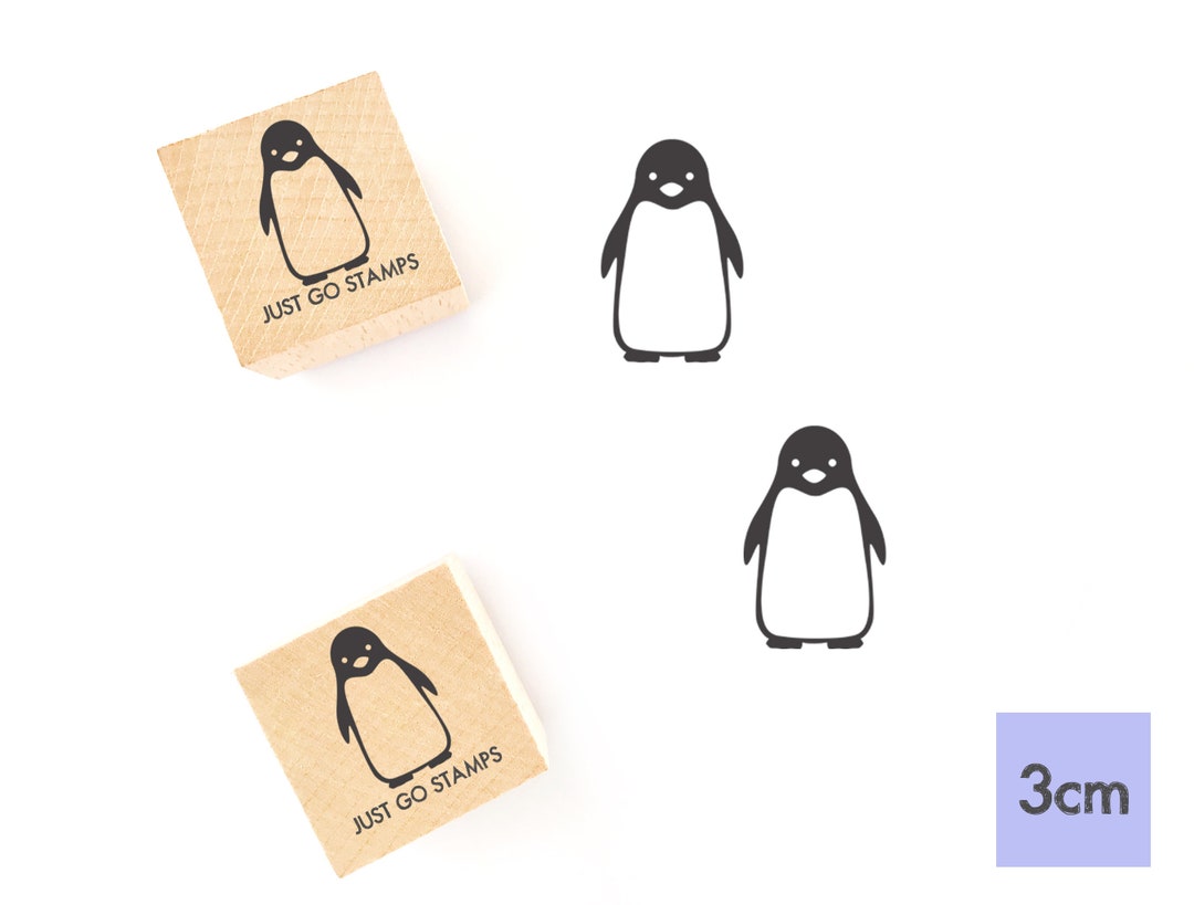 Penguin Rubber Stamp - Φ20/30/40mm Square Stamp - Animal Stamps - Etsy