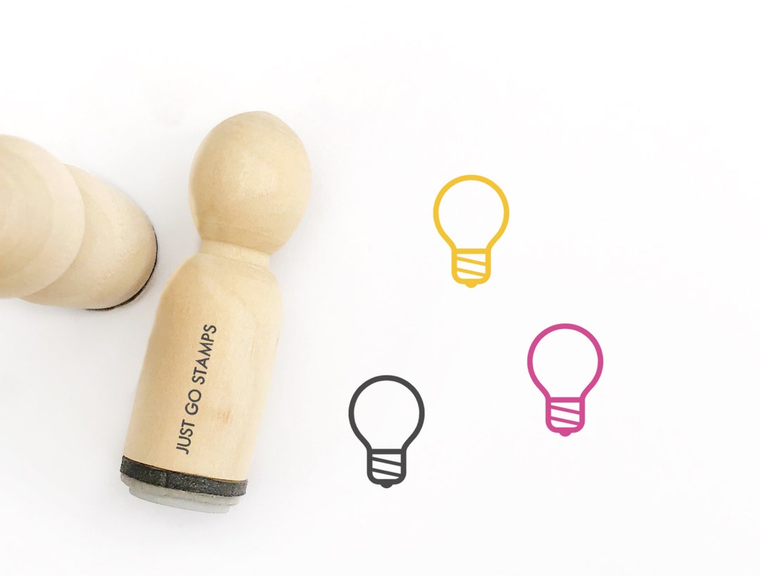Light Bulb Rubber Stamp - Φ16mm/20mm/25mm Rubber Stamp - Idea Stamp ...