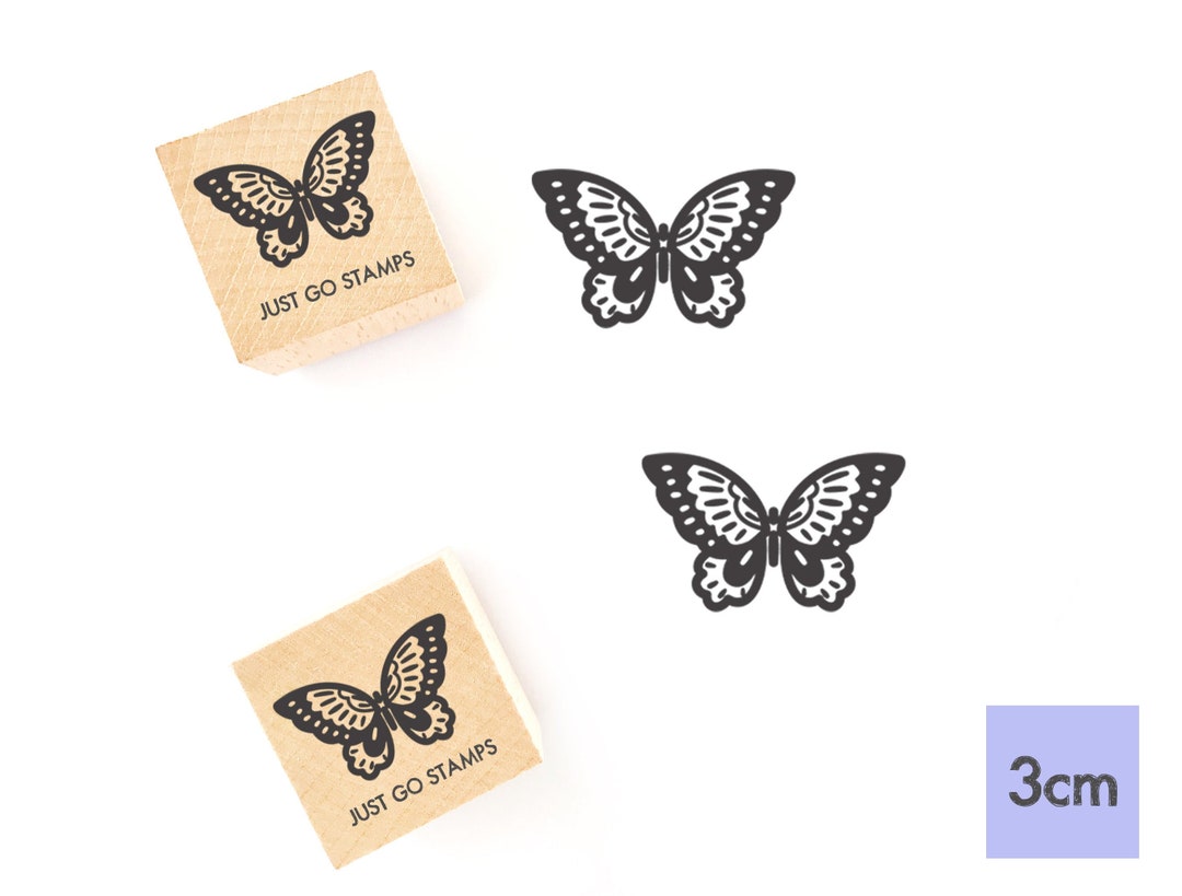 Butterfly Rubber Stamp - Φ20/30/40mm Square Stamp - Insect Stamps - Etsy