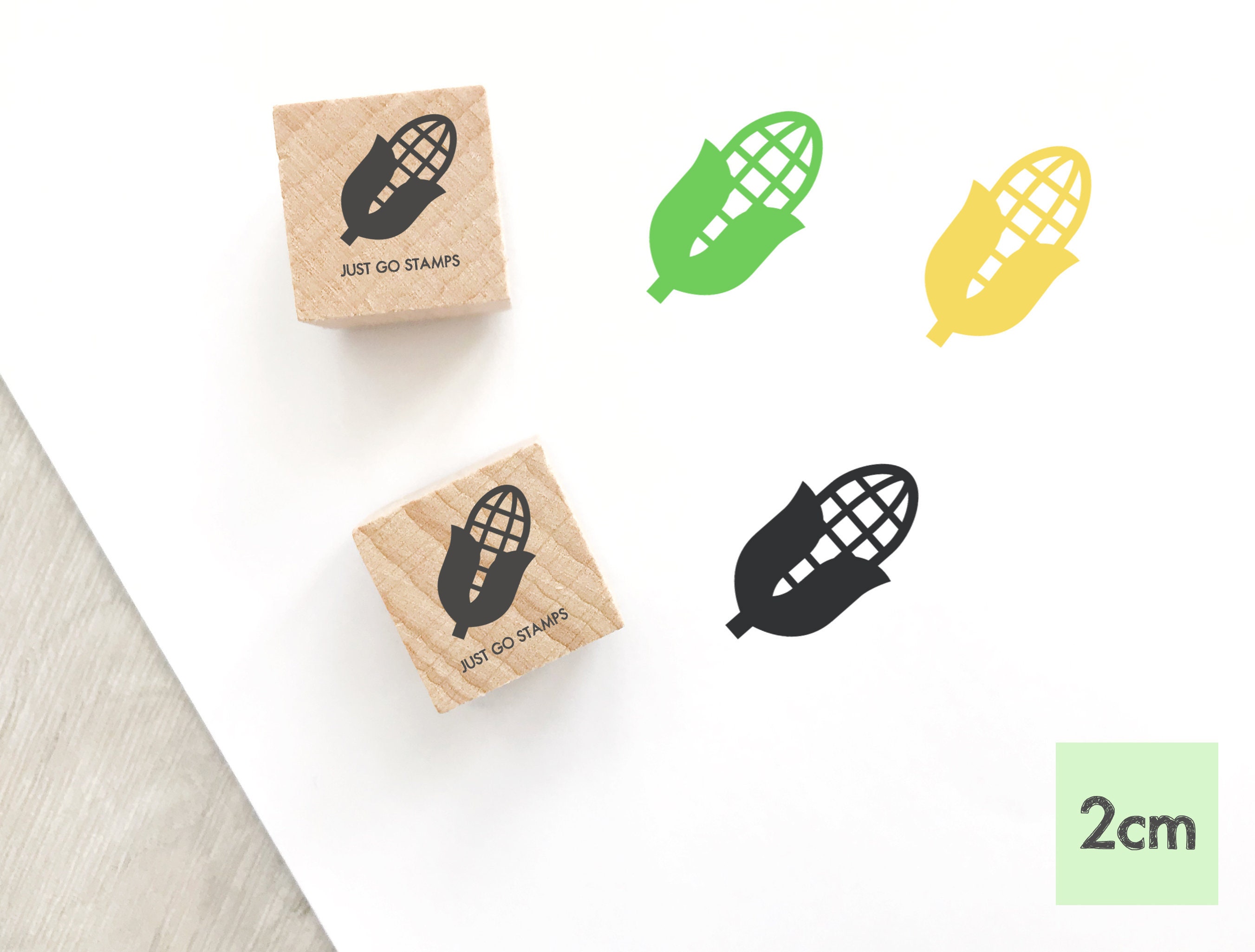 Corn Rubber Stamp - Φ20/30/40mm Mini Stamp - Vegetables Stamp - Vegan ...
