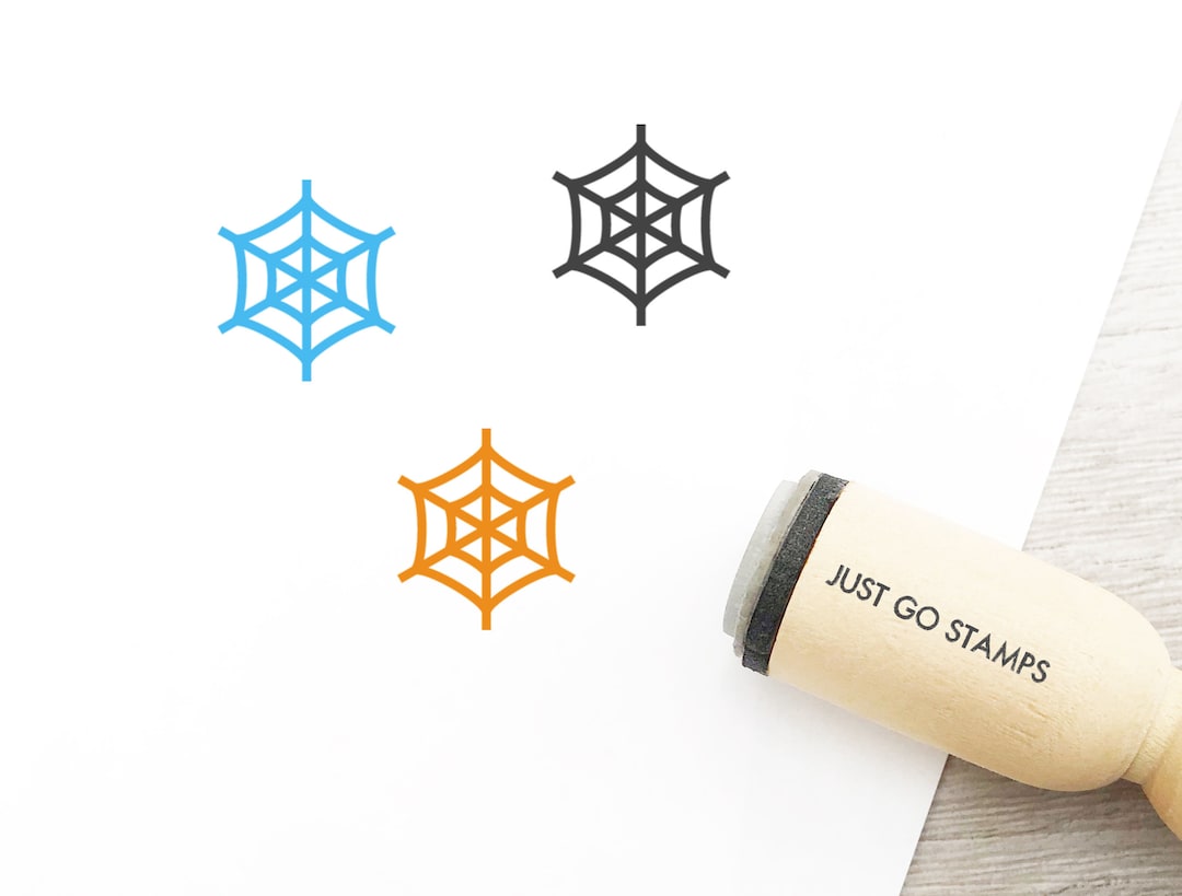 Spider Web Rubber Stamp - Φ16mm/20mm/25mm Rubber Stamp - Halloween ...
