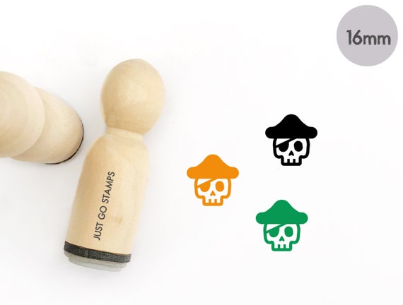 Pirate Rubber Stamp Φ16mm/20mm/25mm Rubber Stamp Skull | Etsy