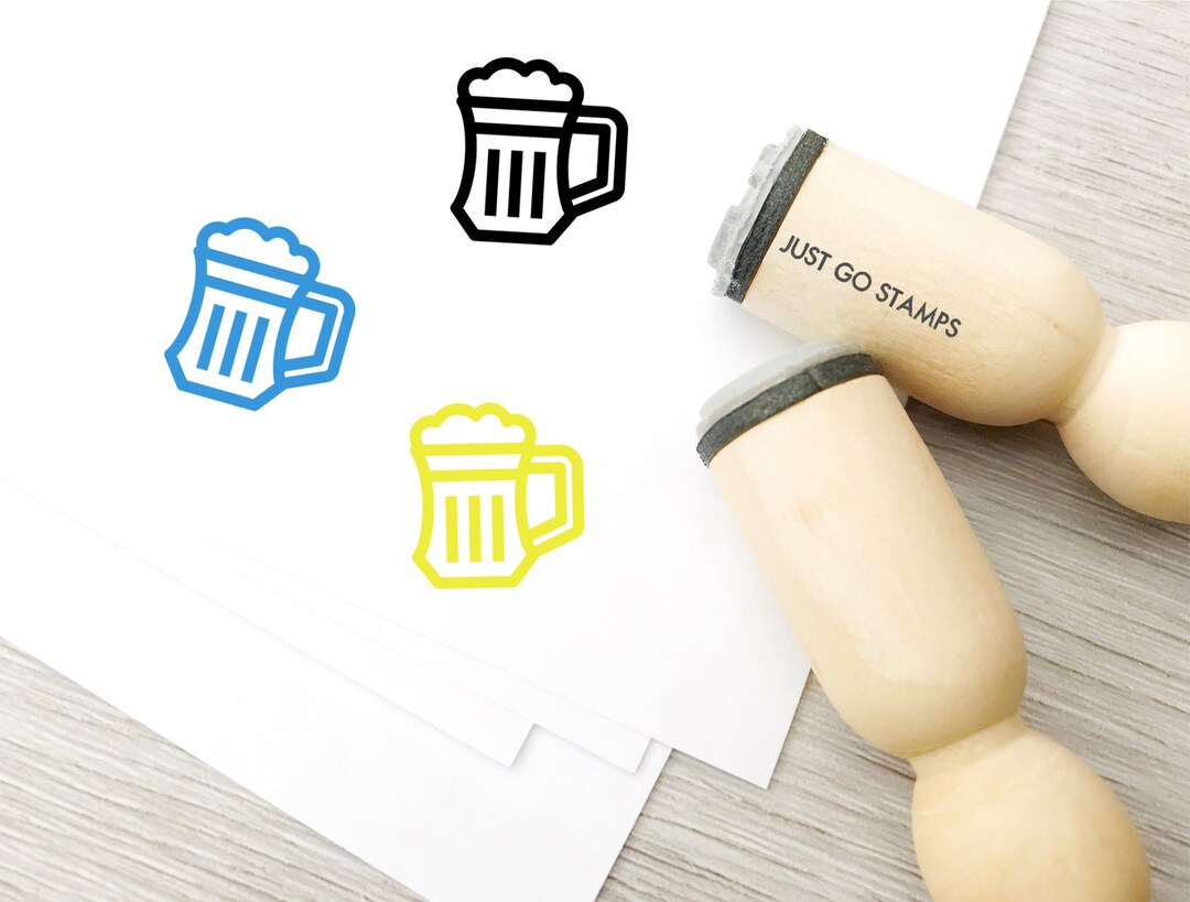 Beer Rubber Stamp - Φ16mm/20mm/25mm Rubber Stamp - Beer Mug Stamp ...