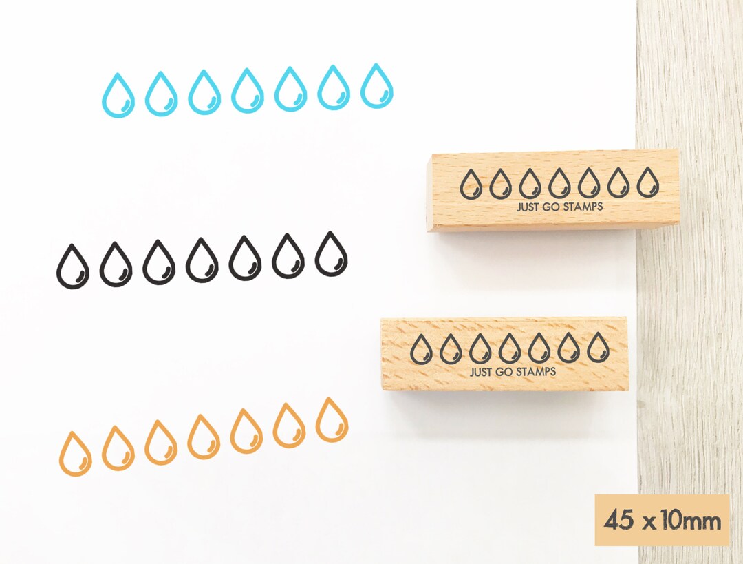 Water Drop Stripe Rubber Stamp - Φ10 X 45mm Mini Stamp -water Track ...