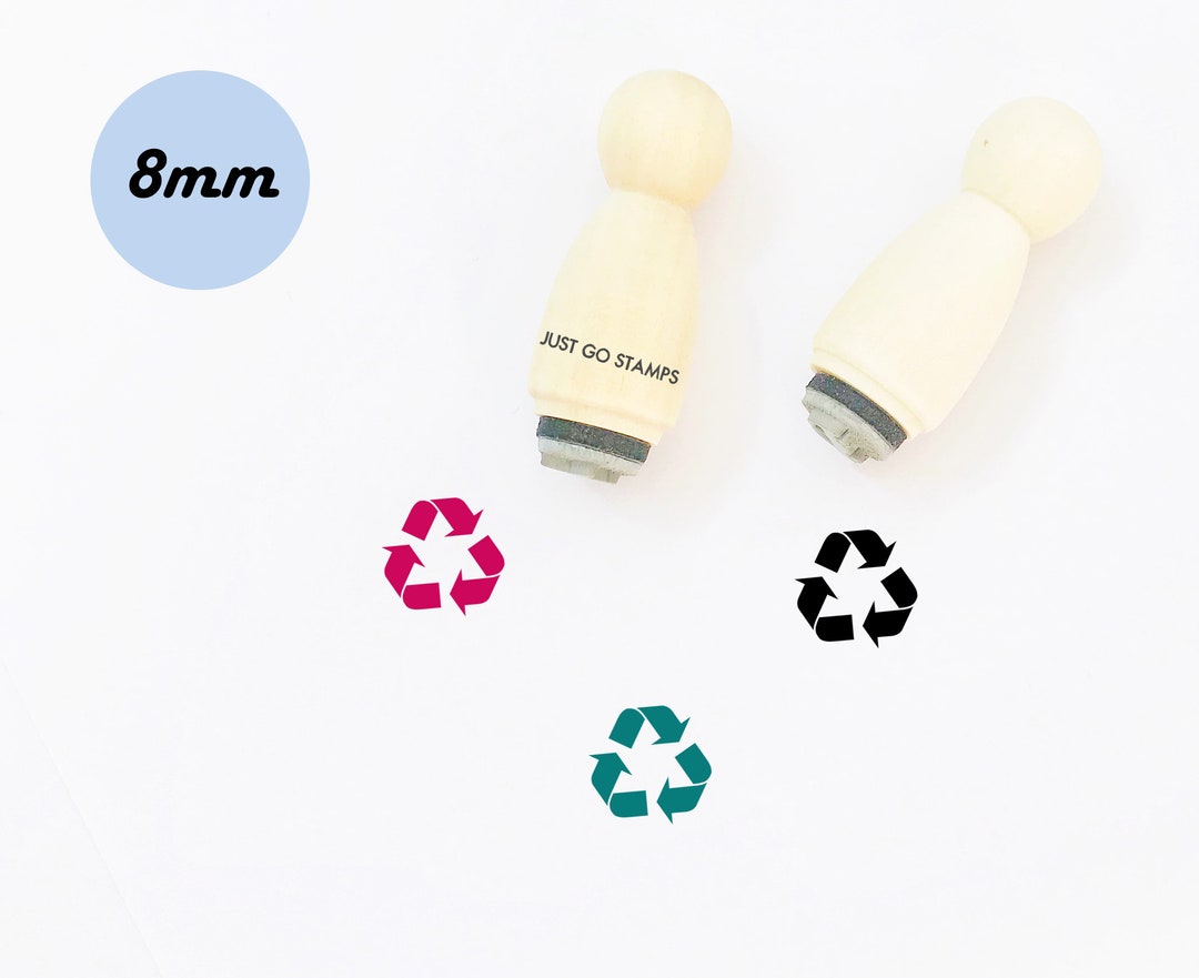 Recycle Rubber Stamp - Φ8mm Mini Stamp - Circle Stamp - Etsy