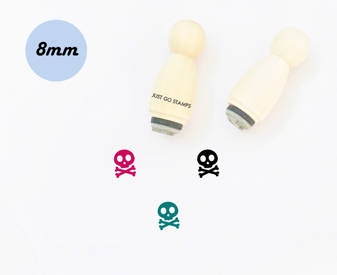 Skull Rubber Stamp - Φ8mm Mini Stamp - Planner Stamp - Etsy