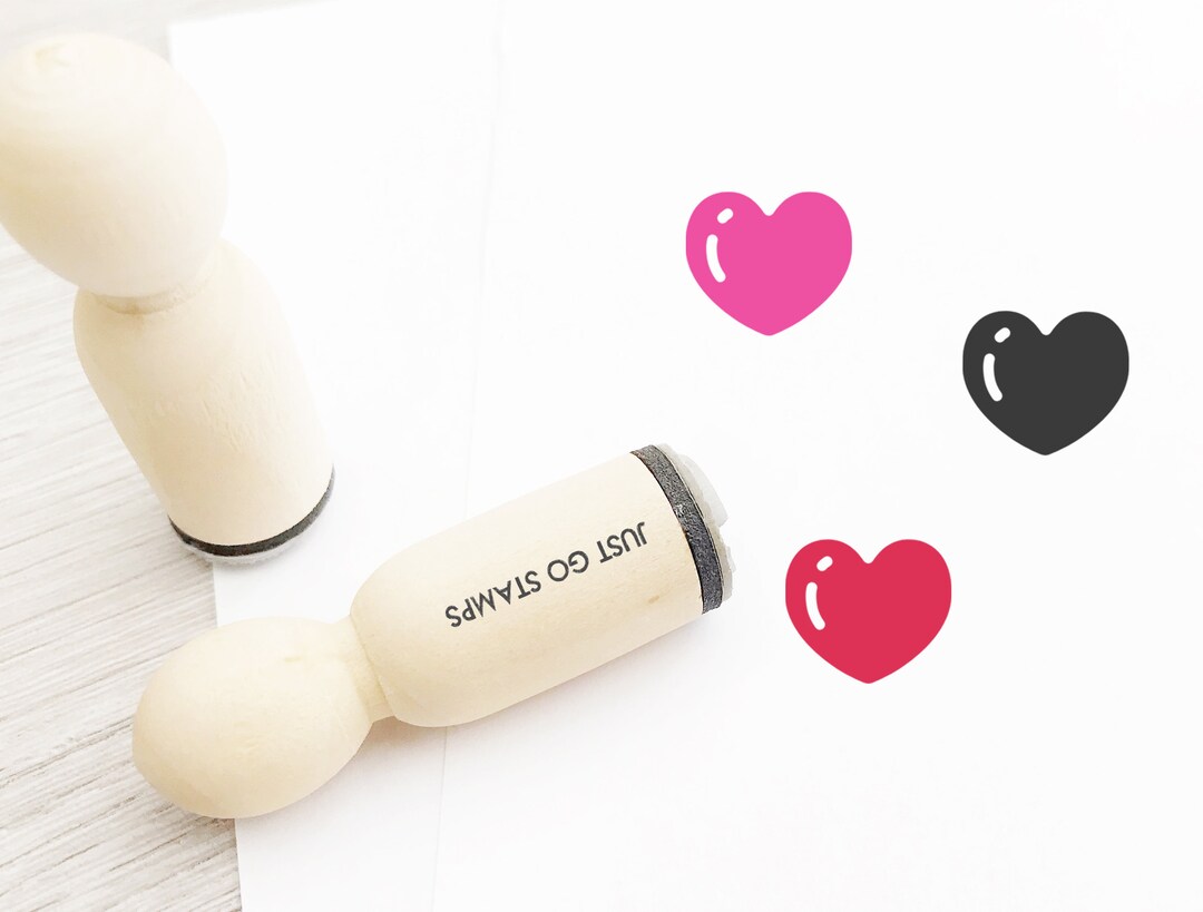 Heart Rubber Stamp - Φ16mm/20mm/25mm Rubber Stamp - Love Shapes Stamp ...