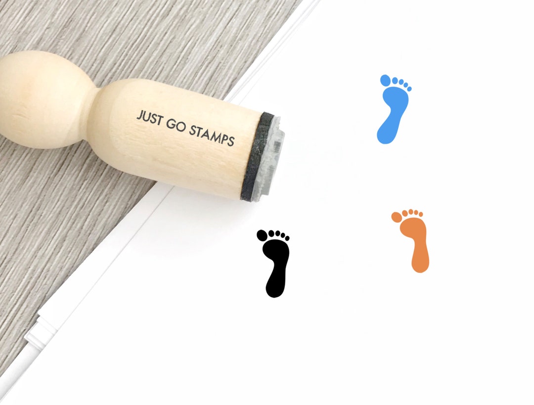 Foot Print Rubber Stamp - Φ16mm/20mm/25mm Rubber Stamp - Baby Foot Mark ...