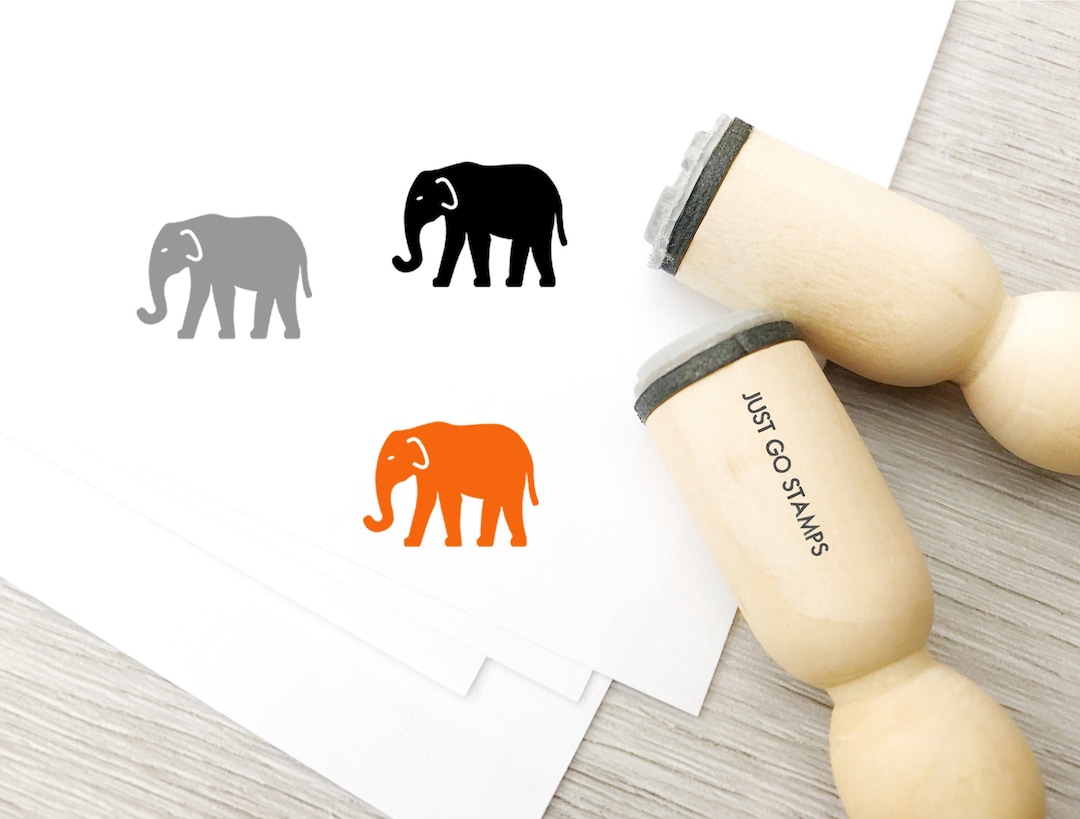 Little Elephant Rubber Stamp - Φ16mm/20mm/25mm Rubber Stamp - Elephant ...