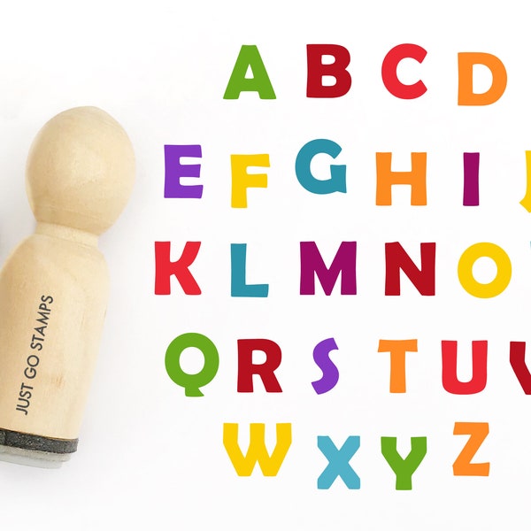 Mini Alphabet Rubber Stamp - Etsy