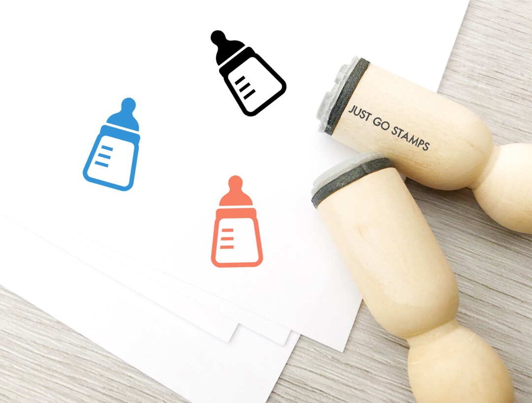 Baby Bottle Rubber Stamp - Φ16mm/20mm/25mm Rubber Stamp - Cute Baby ...