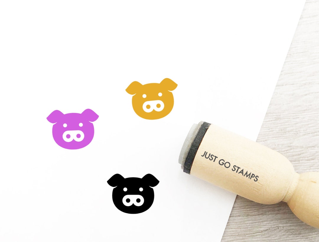 Pig Rubber Stamp - Φ16mm/20mm/25mm Rubber Stamp - Meal Options Stamp ...