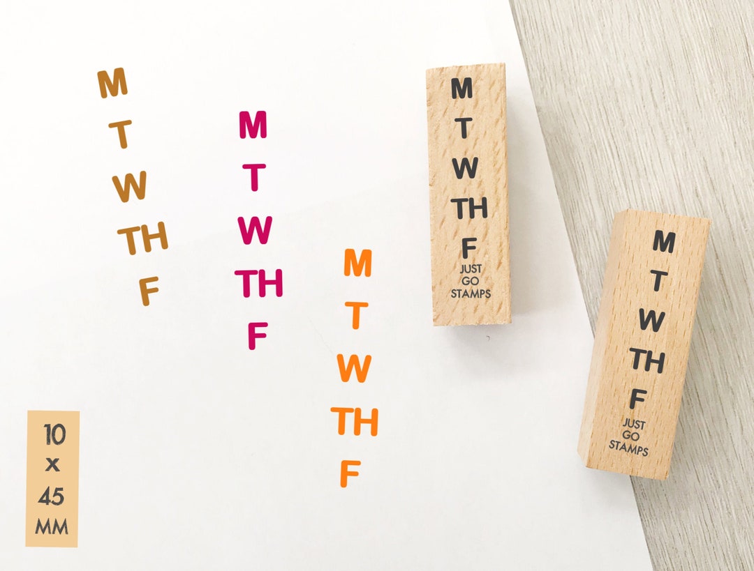 Week Track Stripe Rubber Stamp - Φ10 X 45mm Mini Stamp - Weekday Track ...