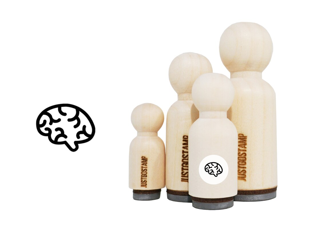 Brain Rubber Stamp - Laser Engraved Rubber Stamp for Crafting, Stamping ...