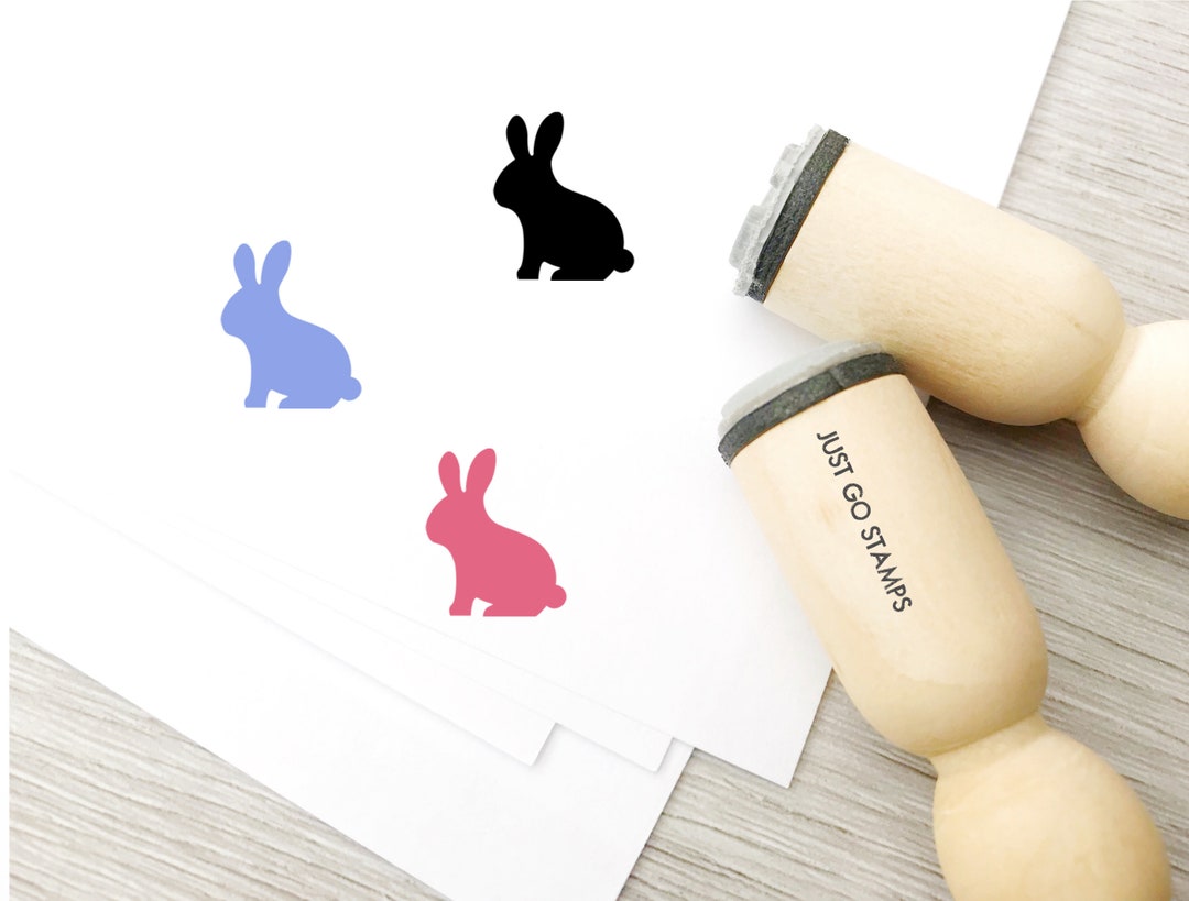 Rabbit Rubber Stamp – Wooden Handle, Planner Stamp (Φ16mm/20mm/25mm) - Etsy