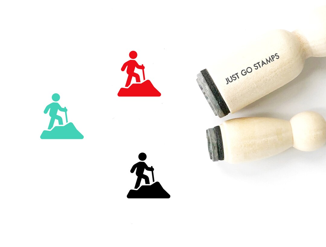 Hiking Rubber Stamp - Φ16mm/20mm/25mm Rubber Stamp - Mountain Hiking ...