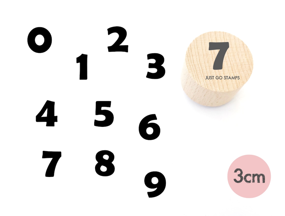 Numbers Rubber Stamp - Φ30mm Mini Stamp - Date, Number Stamp - Etsy