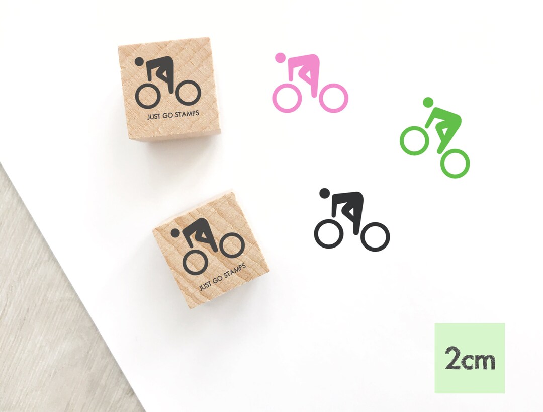 Bike Rubber Stamp - Φ20/30/40mm Mini Stamp - Transportation Rubber ...
