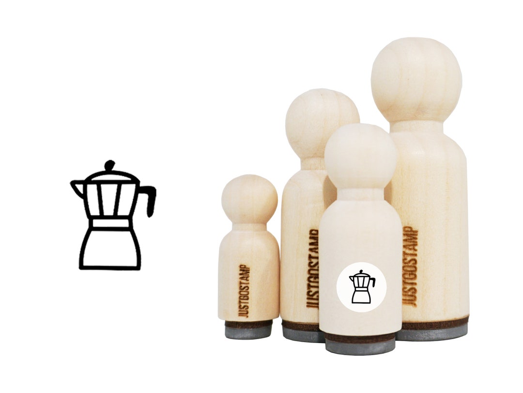 Coffee Maker Rubber Stamp - Laser Engraved Rubber Stamp for Crafting ...