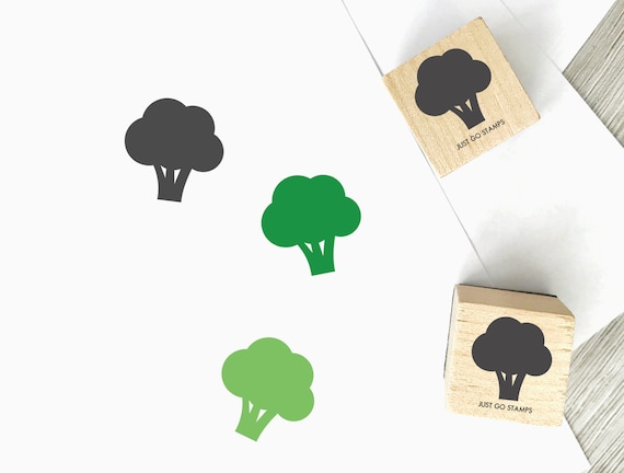 Broccoli Rubber Stamp Φ20/30/40mm Mini Stamp Vegetables | Etsy