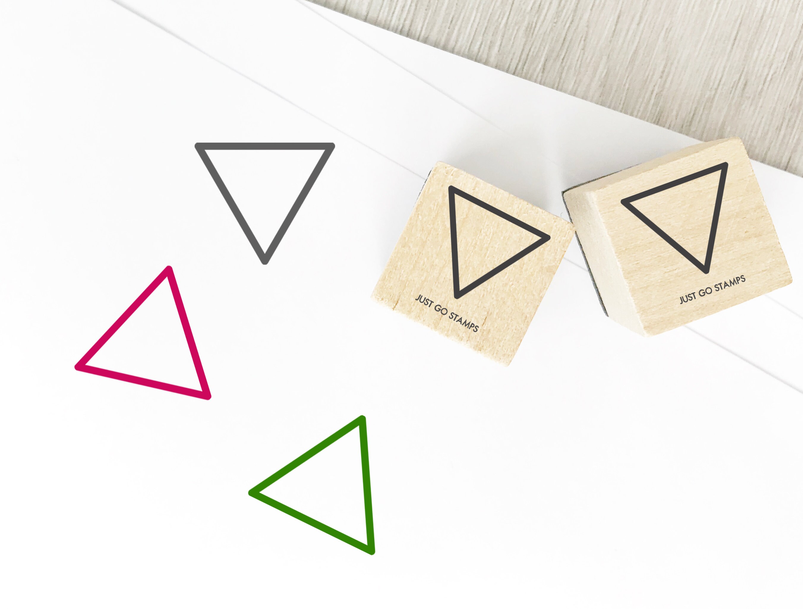 Set of 4 - Geometric Shapes Rubber Stamp - Φ20/30/40mm Mini Stamp ...