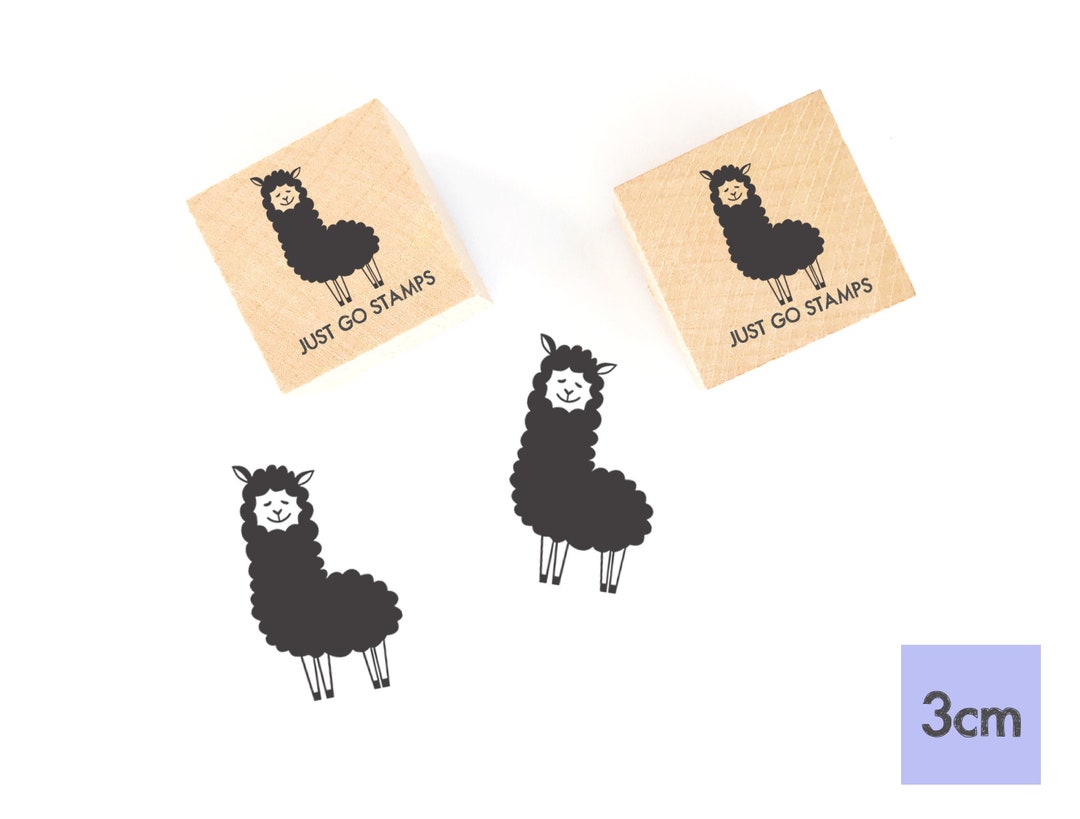Alpaca Rubber Stamp - Φ30/40mm Square Stamp - Animal Stamps - Llama ...
