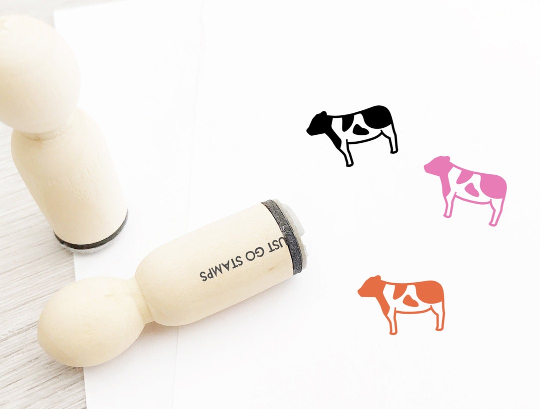 Cow Rubber Stamp - Φ16mm/20mm/25mm Rubber Stamp - Meal Options Stamp ...
